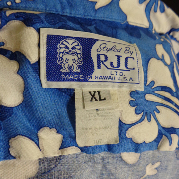 RJC | Shirts | Vintage Rjc Blue Cotton Floral Hawaiian Shirt Xl | Poshmark